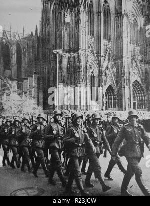 Adolf Hitler and the Nazis marching against the Treaty of Versailles ...