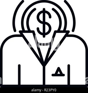 kickback money business cash line icon vector illustration Stock Vector ...