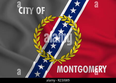Montgomery Alabama waving flag illustration. Regions and Cities of the ...
