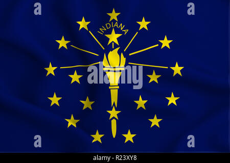 Indiana 3D waving flag illustration. Texture can be used as background ...