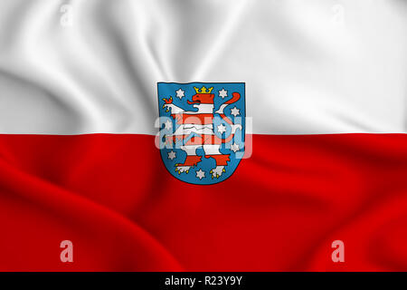 Thuringia 3D waving flag illustration. Texture can be used as ...