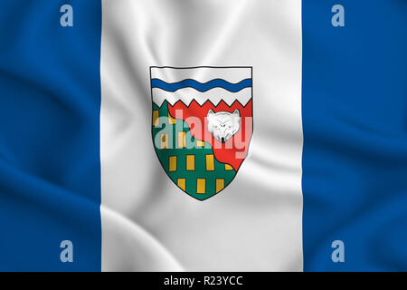 Northwest Territories 3D waving flag illustration on winner podium with ...