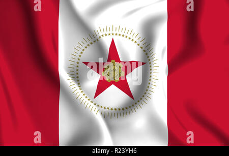 Birmingham Alabama 3D waving and closeup flag illustration with ...