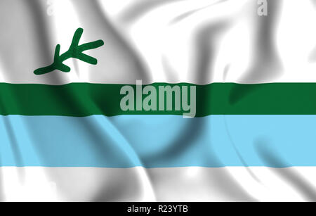 Labrador 3D waving flag illustration. Texture can be used as background ...