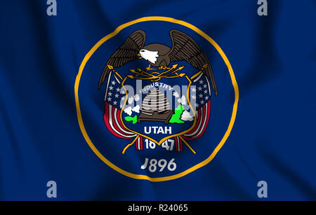Utah 3D waving flag illustration. Texture can be used as background ...