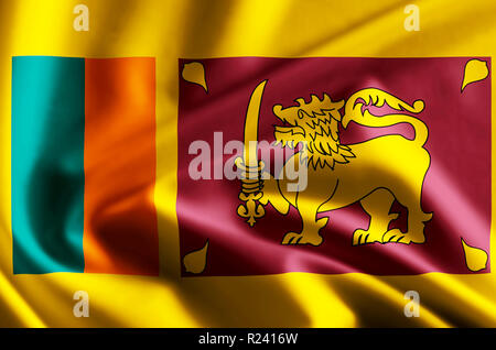 Sri Lanka flag with 3d effect Stock Photo - Alamy