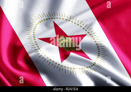 Birmingham Alabama 3D waving and closeup flag illustration with ...