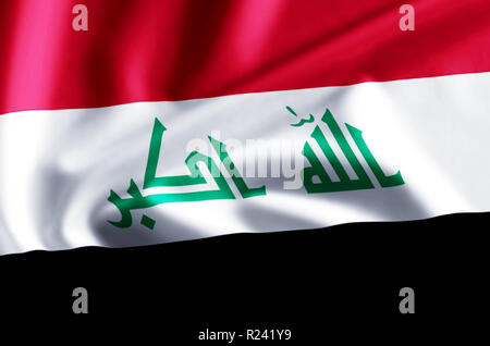 Iraq flag with 3d effect Stock Photo - Alamy