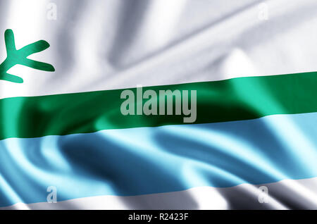 Labrador 3D waving and closeup flag illustration with reflections. Usable for background and ...