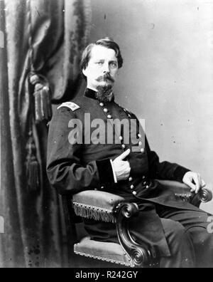 Portrait of Major General Winfield S. Hancock, showing him seated and ...
