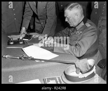 Photograph of Field Marshal Wilhelm Keitel (1882-1946) signing the ...