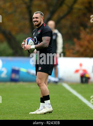 England's Jack Nowell during a training session at Pennyhill Park ...
