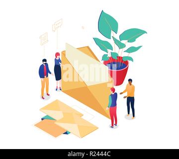 Business promotion campaign, vector isometric illustration. Digital ...