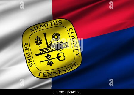 Memphis Tennessee 3D waving flag illustration. Texture can be used as ...
