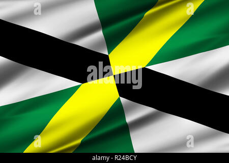 Monterey California 3D waving flag illustration. Texture can be used as ...