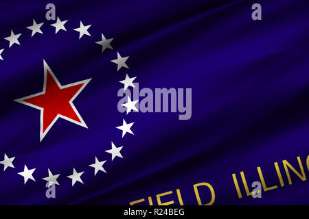 Springfield Illinois 3D waving flag illustration. Texture can be used ...