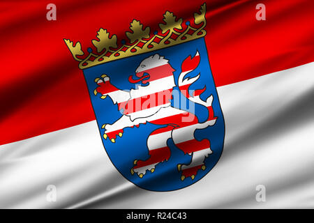 Hesse 3D waving flag illustration. Texture can be used as background ...