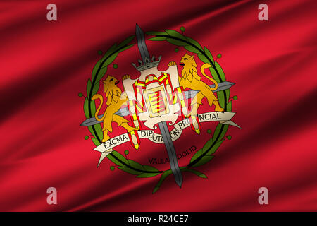 Valladolid 3D waving flag illustration. Texture can be used as ...