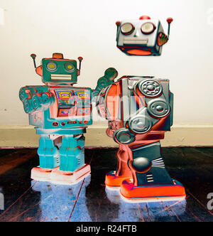 robot fight club concept toned image Stock Photo - Alamy