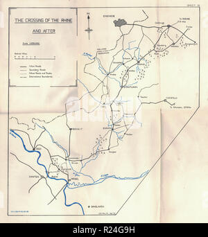 THE RHINE MAP 1945 Stock Photo - Alamy