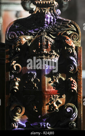 The interior of St Cuthbert's Church, Norham on the English Scottish ...