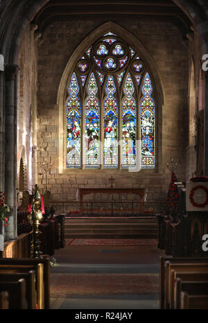 Interior of a Norman church, Saint Cuthberts church Norham in ...