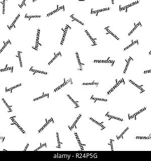 Monday. Handwriting font by calligraphy. Vector illustration isolated ...