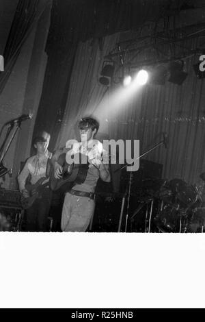 Aztec Camera Live at James Byrom Hall Liverpool circa 1983 Stock Photo ...