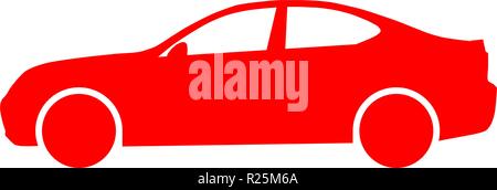 Car symbol icon - red, 2d, isolated - vector illustration Stock Vector ...