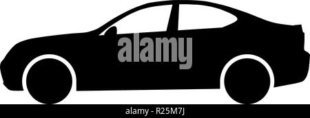 Car symbol icon - black, 2d, isolated - vector illustration Stock ...