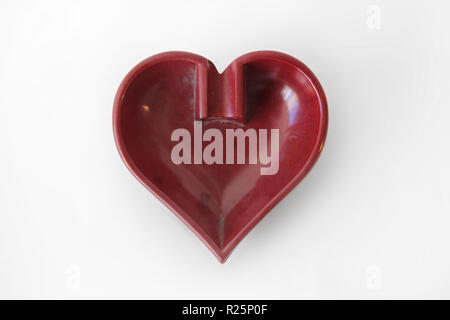 Heart shaped ashtray isolated on a white background, close-up Stock ...