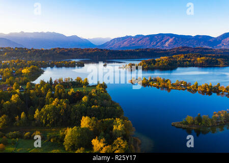 view on lake Staffelsee, Germany, Bavaria, Alpenvorland, Bad Kohlgrub ...
