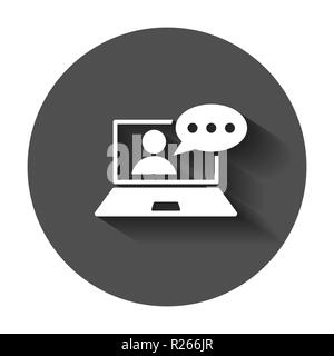 Online training process icon in comic style. Webinar seminar vector ...