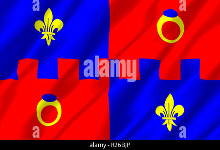 Montgomery County 3D waving flag illustration. Texture can be used as ...