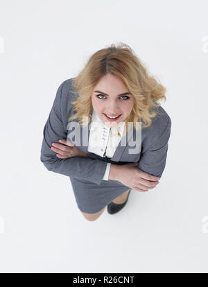 business woman steps forward and looks at the camera Stock Photo - Alamy