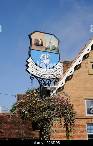 The Village Sign, Steeple Claydon, Buckinghamshire., bearing the ...