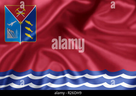 Magadan waving and closeup flag illustration. Perfect for background or ...