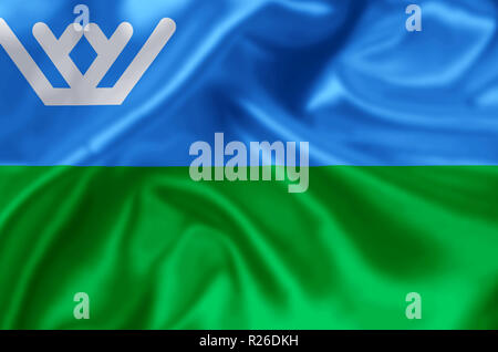 Yugra waving and closeup flag illustration. Perfect for background or ...