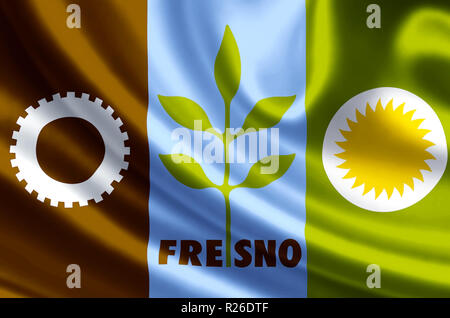Fresno California waving and closeup flag illustration. Perfect for ...