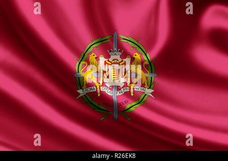 Valladolid waving and closeup flag illustration. Perfect for background ...