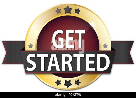 get started vector icon isolated on transparent background, get started ...