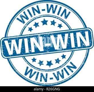 win-win blue round stamp Stock Vector Image & Art - Alamy