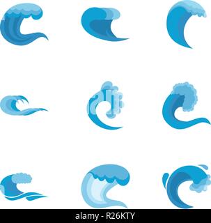 Wavelength icons set, flat style Stock Vector Image & Art - Alamy