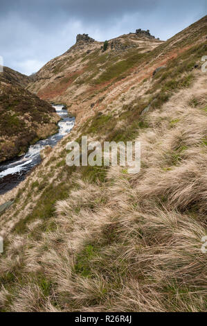 Crowden Great Brook and Castles, Peak District National Park, UK Stock ...