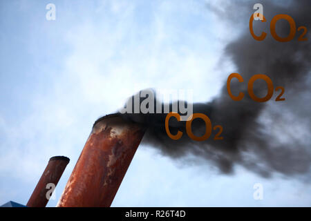 Exhaust emissions, the result of burning marine diesel in a ships ...