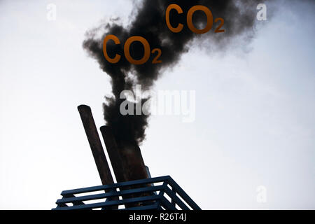Exhaust emissions, the result of burning marine diesel in a ships ...
