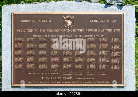 Silent Witness memorial outside Gander is dedicated to memory of 256 US ...