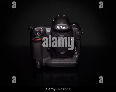 Nikon D3 digital camera body cutout on white background Stock Photo - Alamy
