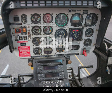 cockpit controls of Bell 206L-3 Long Ranger helicopter operated by ...