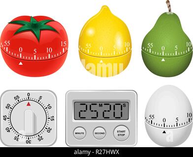 Tomato timer mockup. Realistic illustration of tomato timer vector ...
